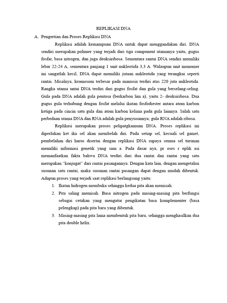 Teori dan Proses Replikasi DNA | PDF | Sains & Matematika