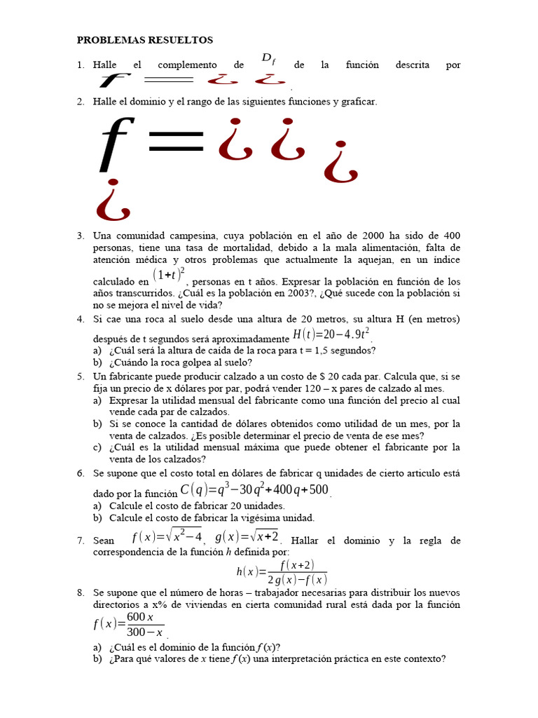 Prã - Ctica - 6 Funciones | PDF | Función (Matemáticas) | Matemáticas