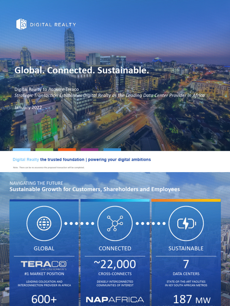 Digital Realty Acquires Teraco | PDF