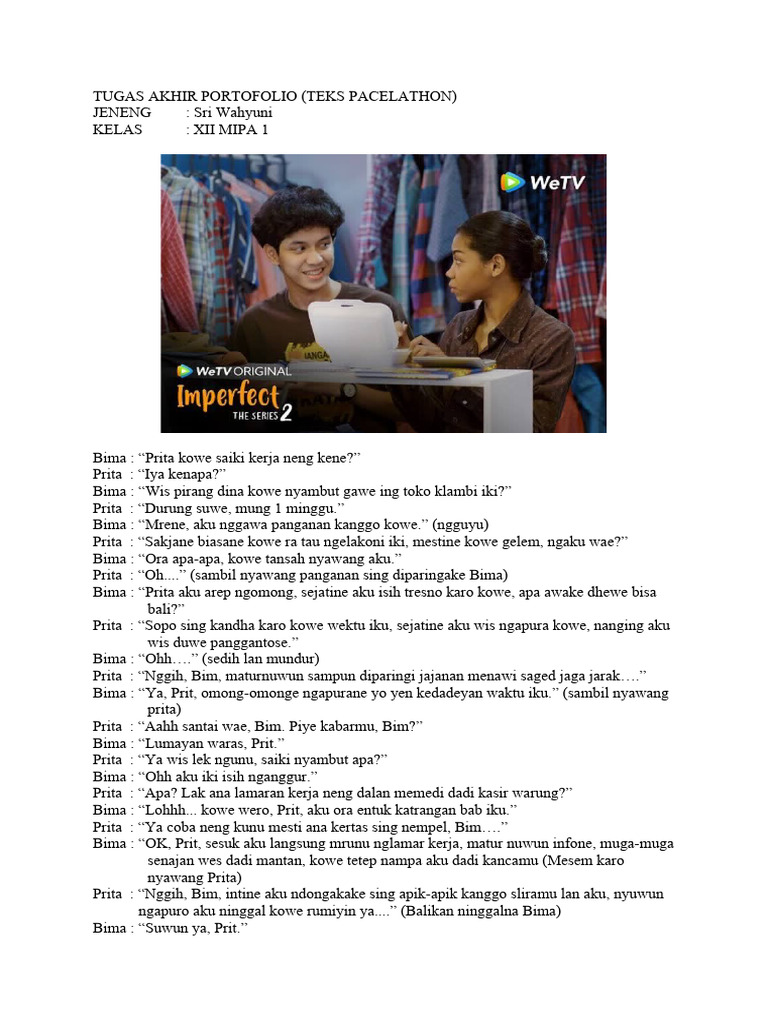 Teks Pacelathon - Yuni | PDF