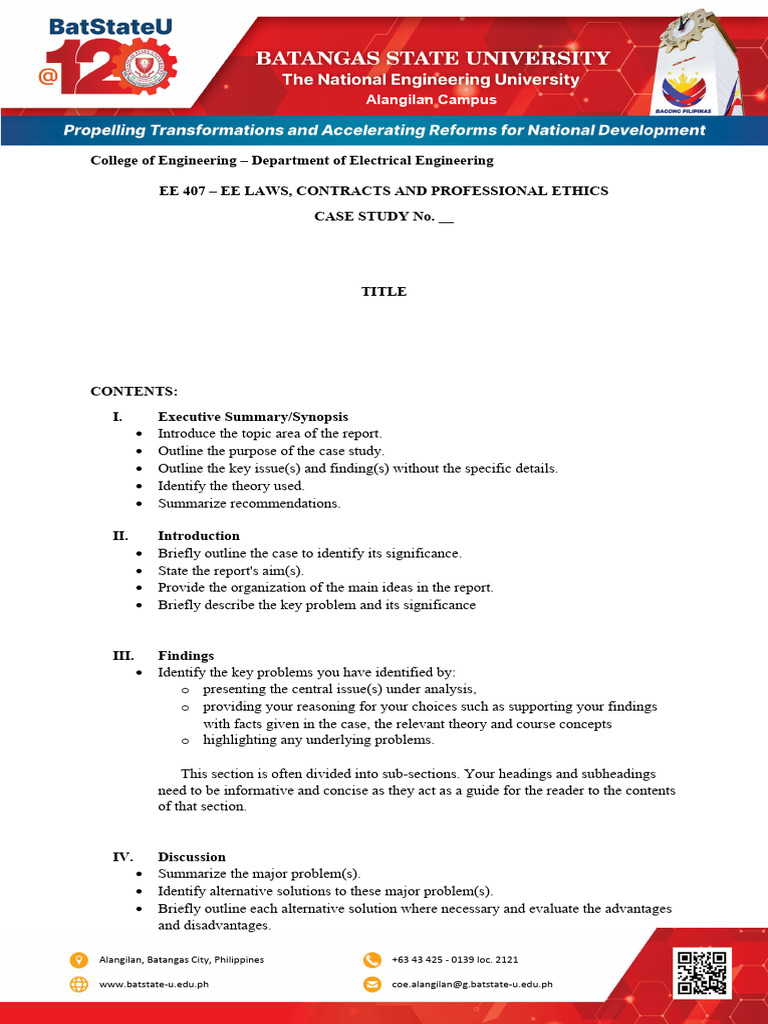 Case Study Report Format | PDF | Theory | Engineering