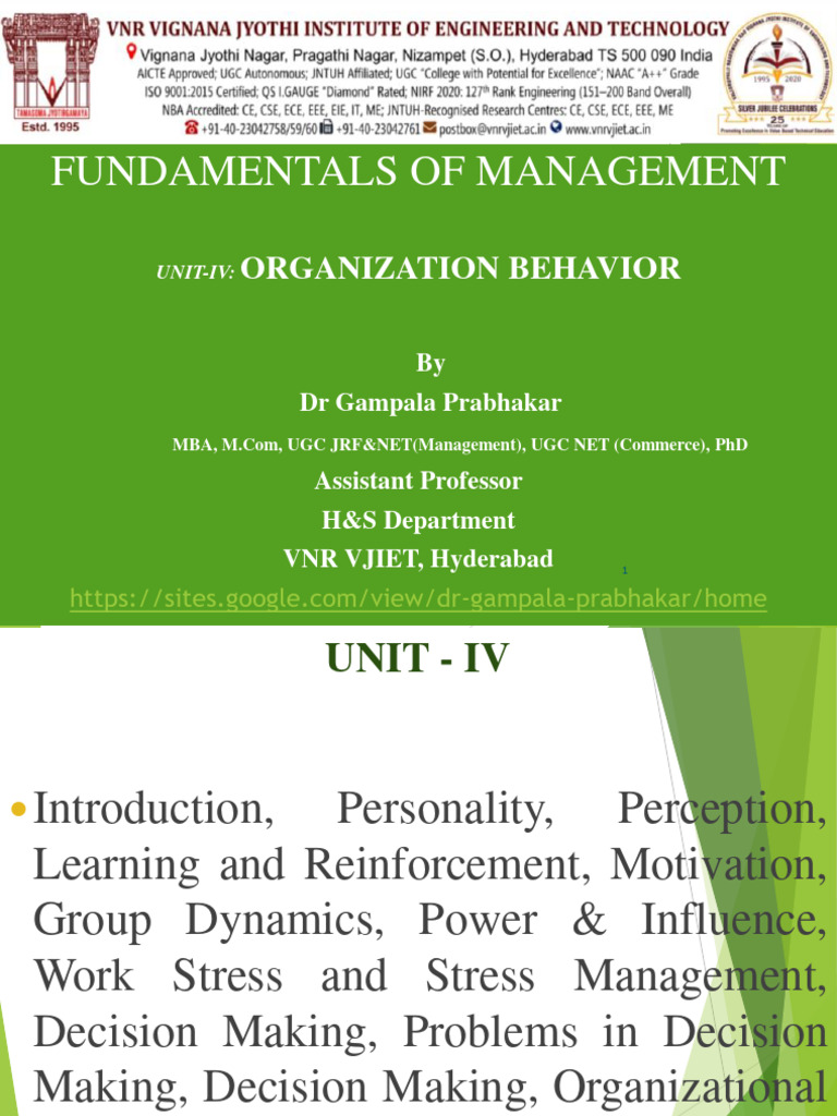Fundamentals of Management-FoM-Unit-IV | PDF Fundamentals of Management-FoM-Unit-IV | PDF