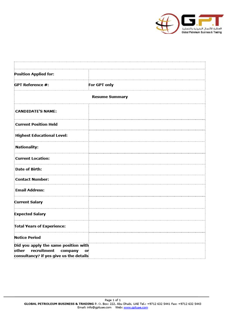 GPT Form-1 | PDF