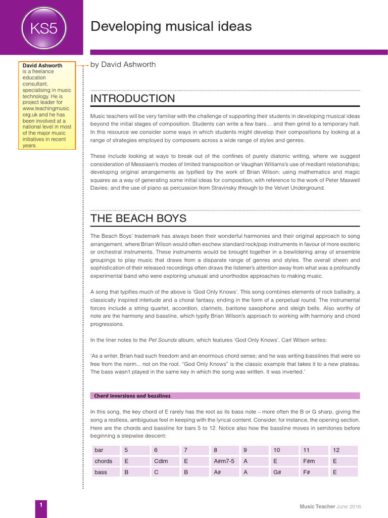 Developing Musical Ideas | PDF | Chord (Music) | Piano