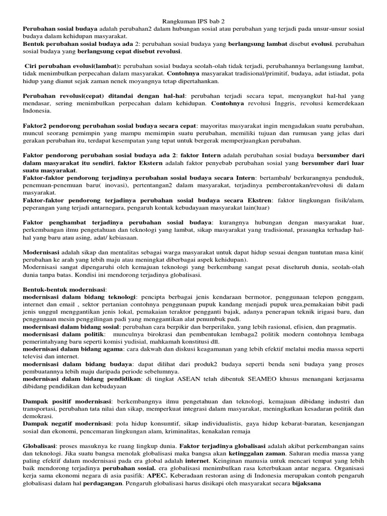 Rangkuman IPS Bab 2 | PDF