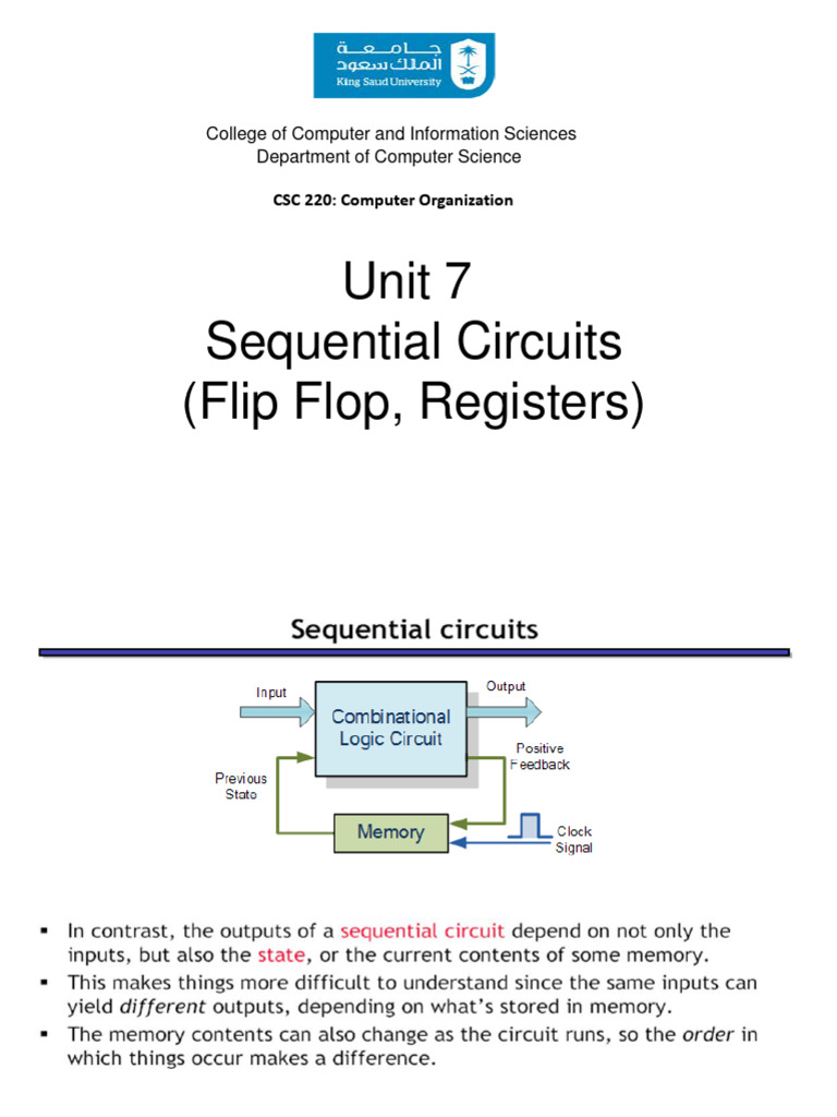 Unit 7 - Flip Flops - Registers | PDF