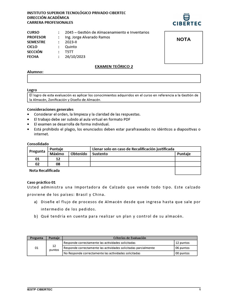 Examen Gestión de Almacenamiento T5TT | PDF | Economias