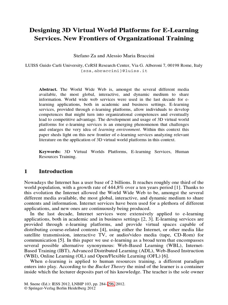 Designing 3D Virtual World Platforms For E-Learnin | PDF | Educational ... Designing 3D Virtual World Platforms For E-Learnin | PDF | Educational ...