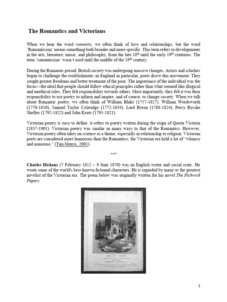 The Romantics and Victorians | PDF | Romanticism | Poetry