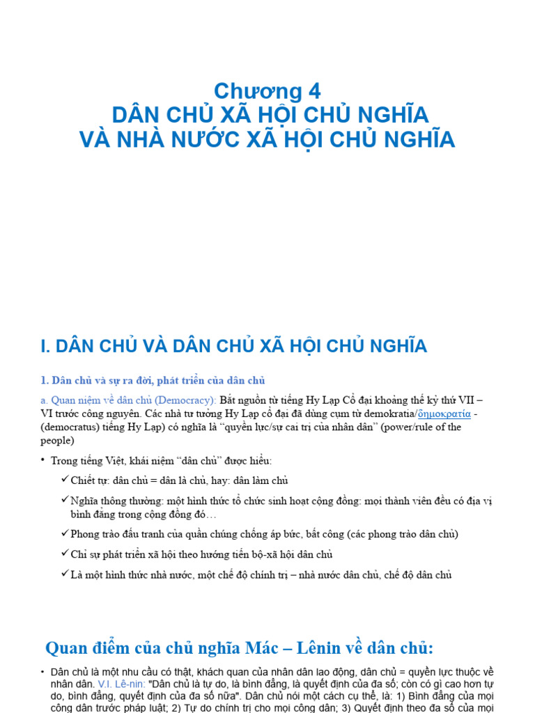 Chương 4 Dân CH XHCN | PDF