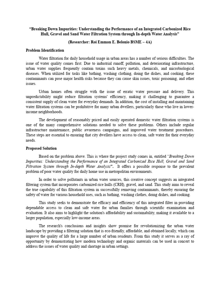 Belonio, Roi Emman E. | PDF | Water Purification | Water
