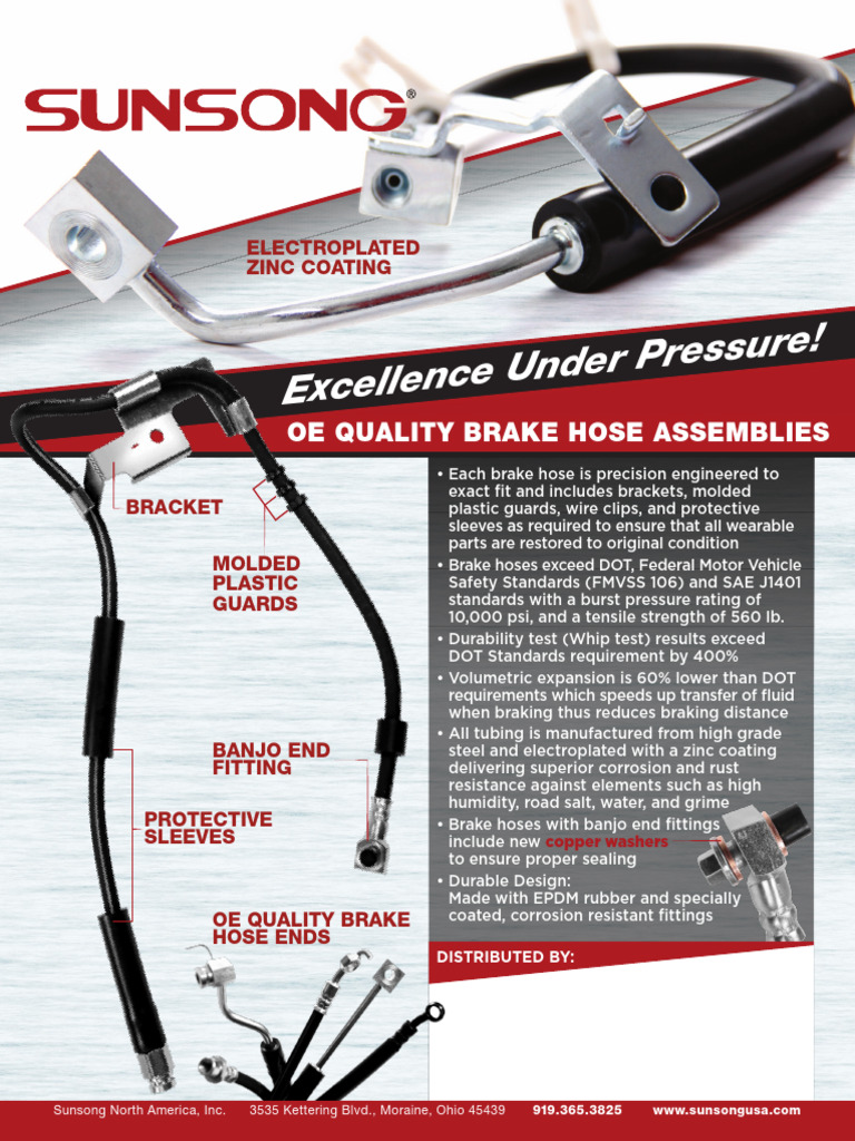 PM366B Sunsong Brake Hose Flyer | PDF | Rust | Leak