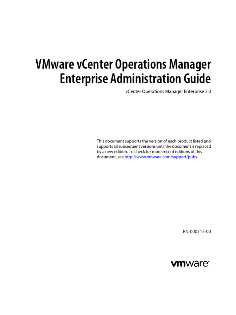 VMware Vcenter Operations Manager Enterprise Administration Guide | PDF