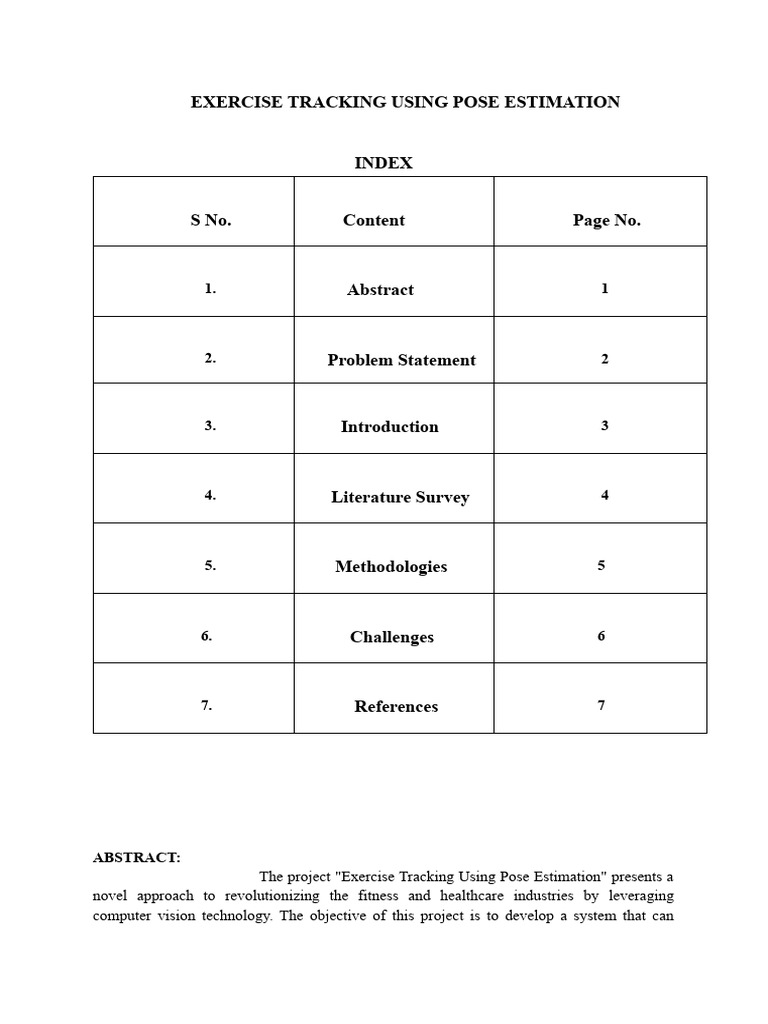 Exercise Tracking Using Pose Estimation Download Free Pdf