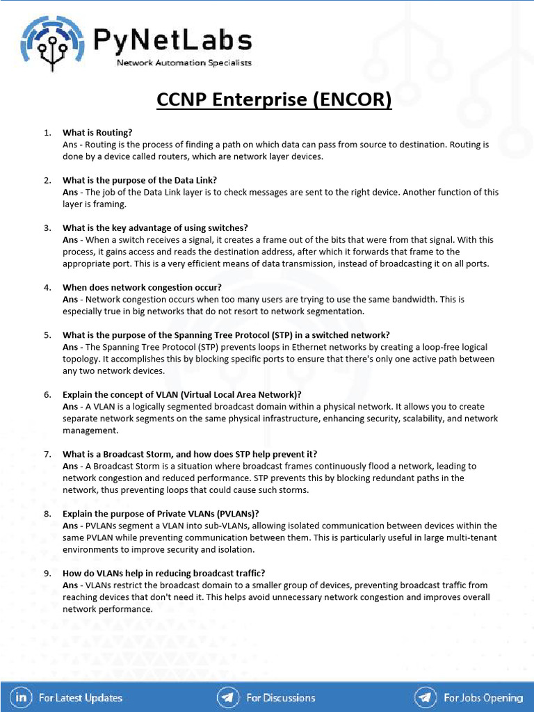 CCNP Enterprise (ENCOR) | PDF