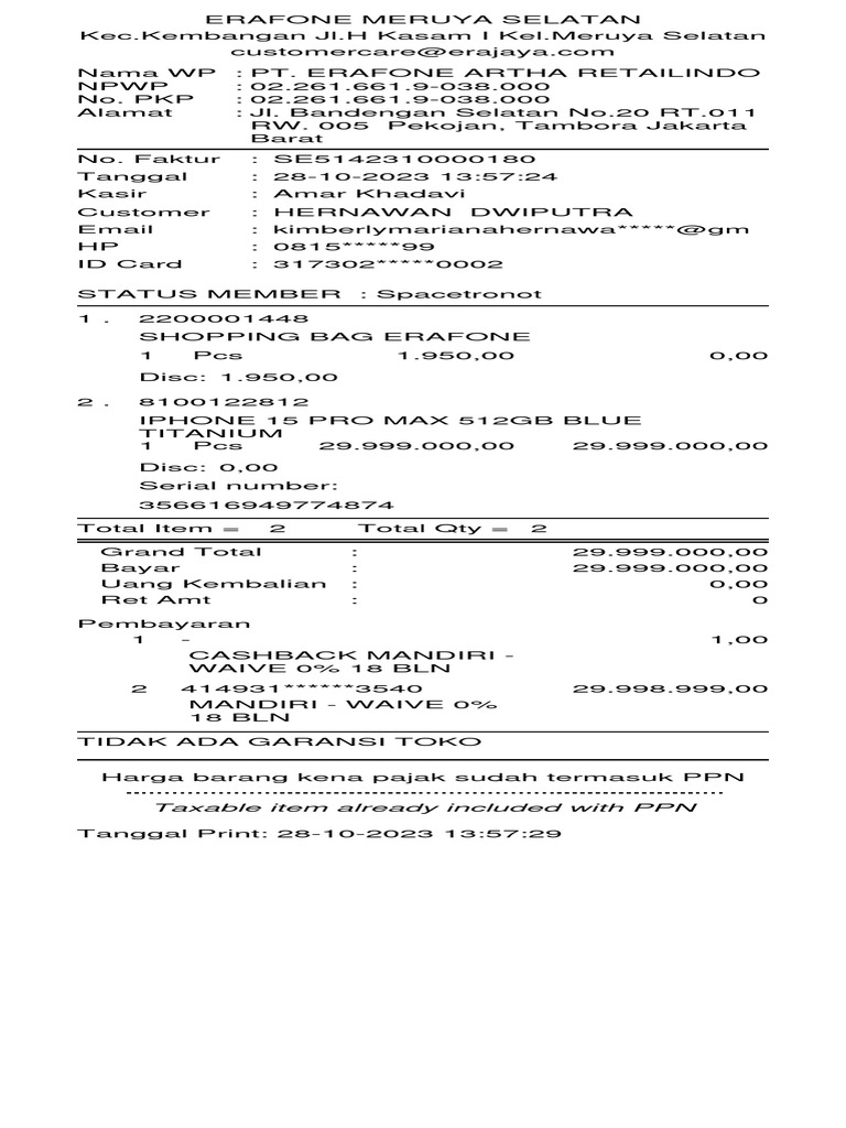 Taxable Item Already Included With PPN | PDF