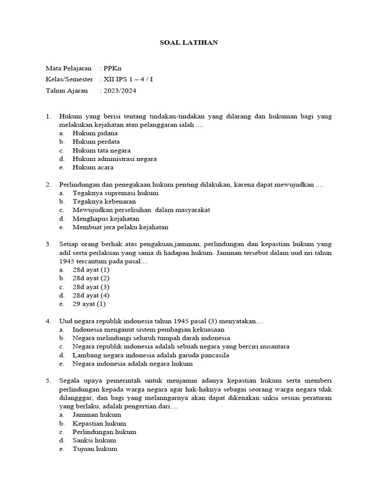 Soal Latihan 2 | PDF