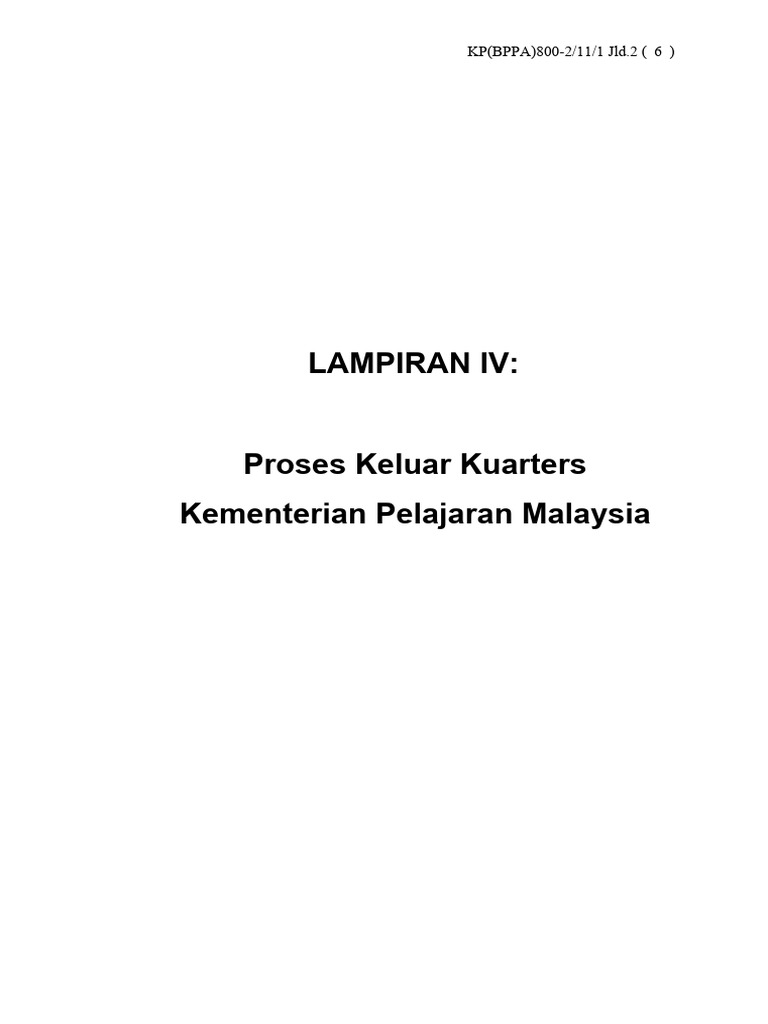Proses Keluar Kuarters KPM | PDF
