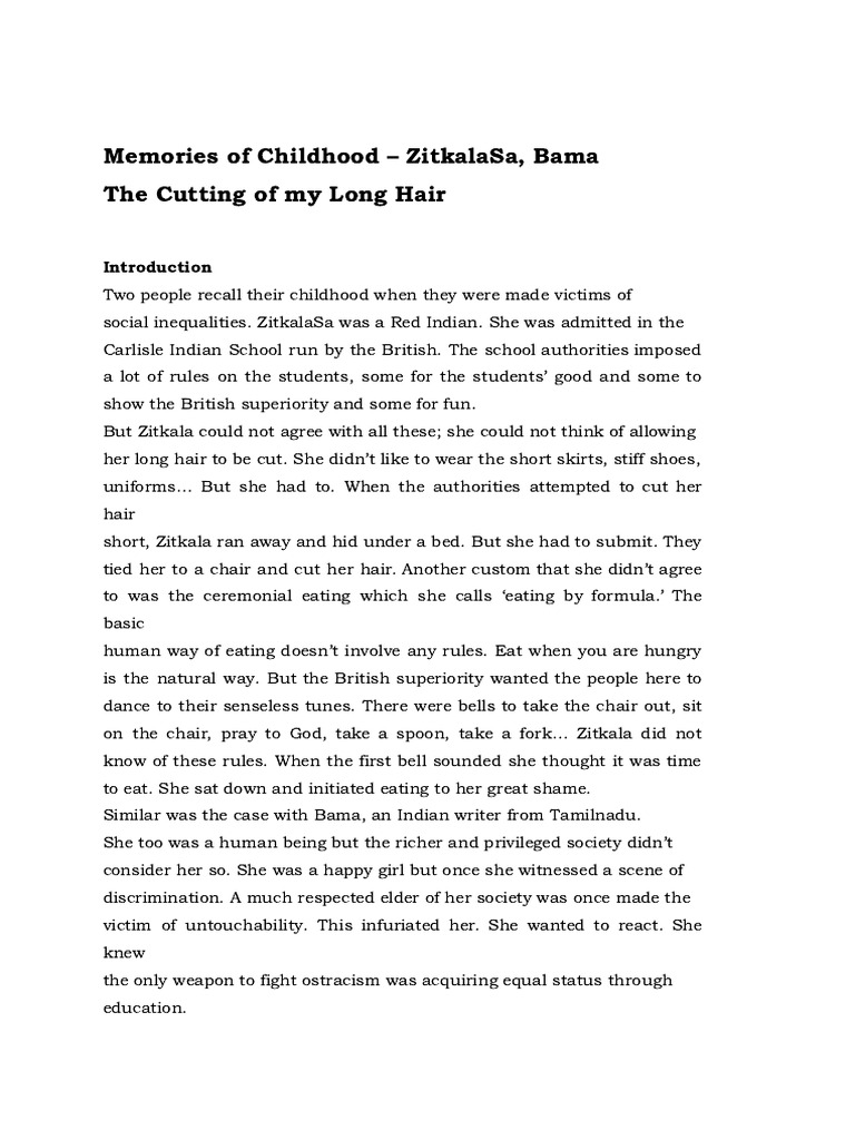 Memories of Childhood-Reading Material, SA, Teacher Resource | PDF