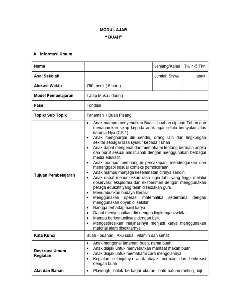 RPPH TK A Minggu 15-2 | PDF