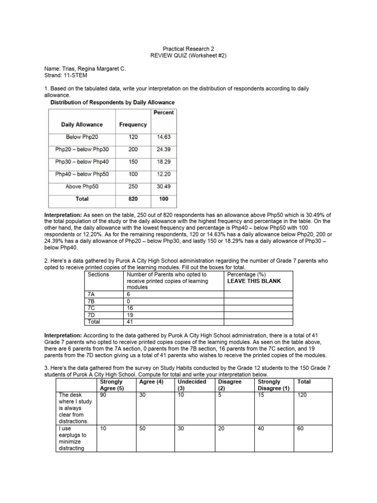 G11 Worksheet - 2 | PDF