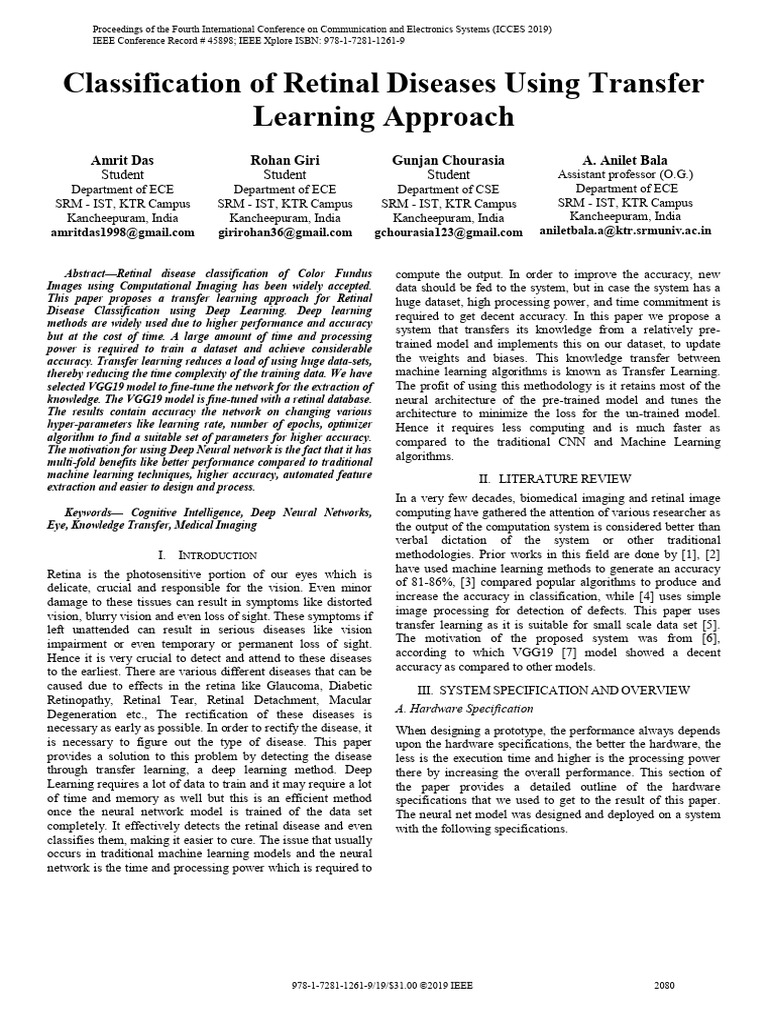 Retinal Disease Classification Using Transfer Learning | PDF Retinal Disease Classification Using Transfer Learning | PDF