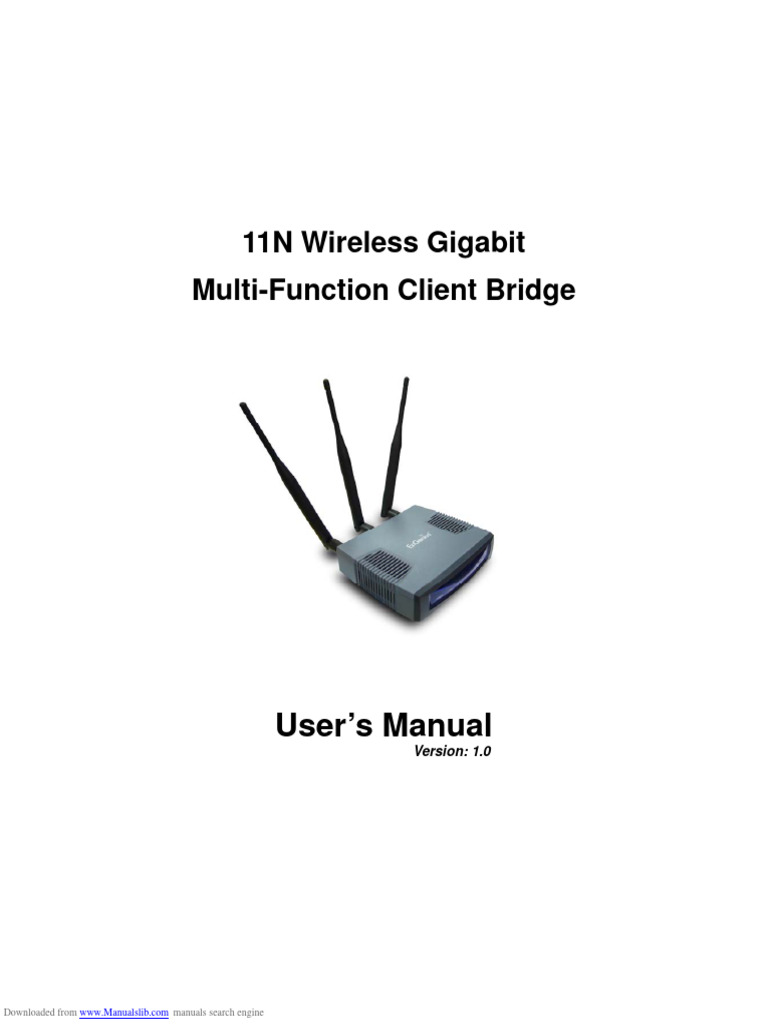 11n Wireless Gigabit Multifunction Client Bridge | PDF | Wireless Lan ...