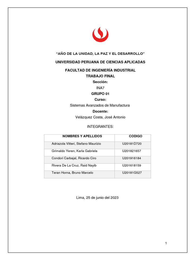 Propuesta de Automatización en Manufactura | PDF | Controlador lógico ...