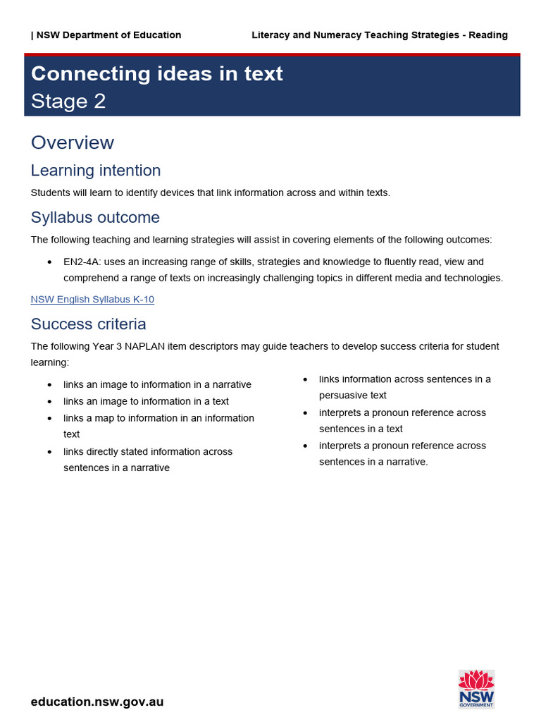 Reading Connecting Ideas | PDF