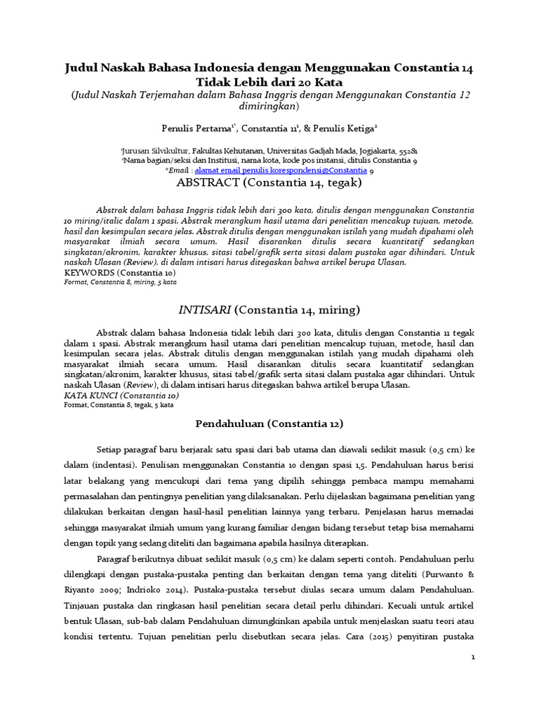 Template Makalah Lengkap | PDF