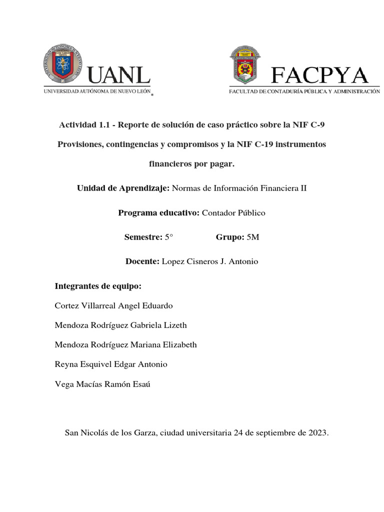 Teoria NIF - EV1 | PDF