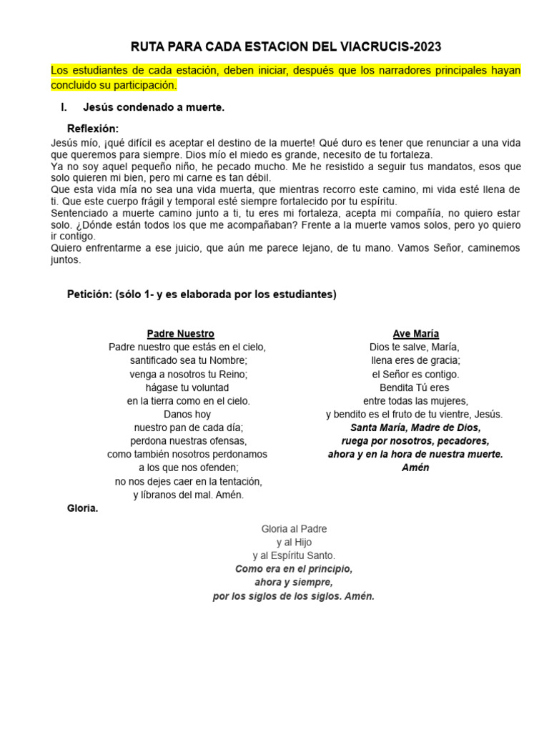 Viacrucis-Reflexiones y Oraciones de Cada Estación | PDF | orador del ...
