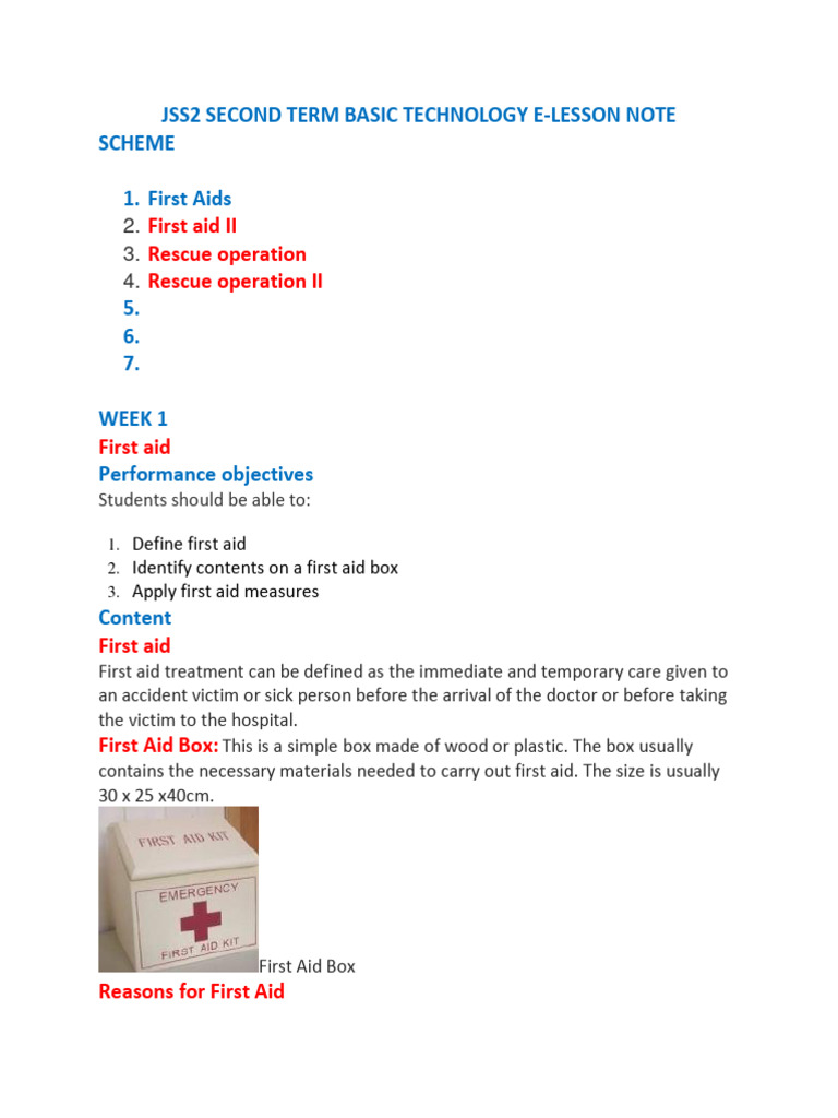 JSS2 Basic Technology Lesson Note PDF 2 | PDF | Wellness | Science ...
