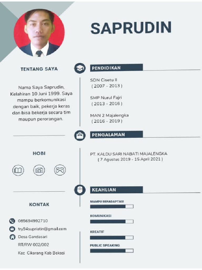 CV Saprudin 11 | PDF