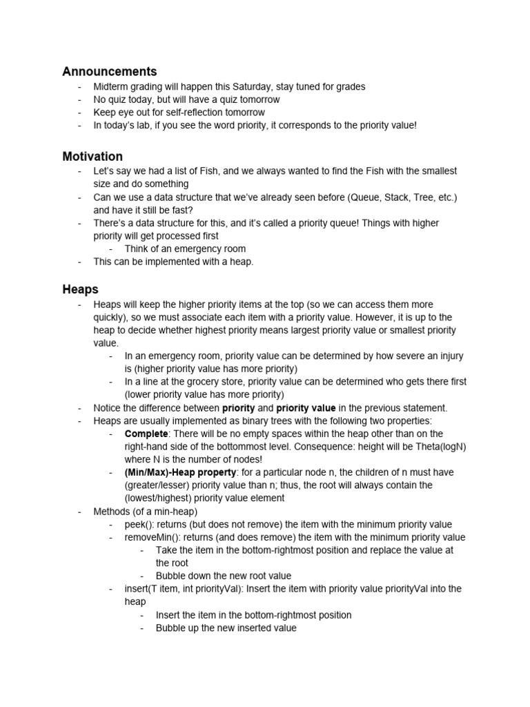 Lab 18 Heaps Pq S Download Free Pdf Computer Programming Algorithms And Data Structures 9411