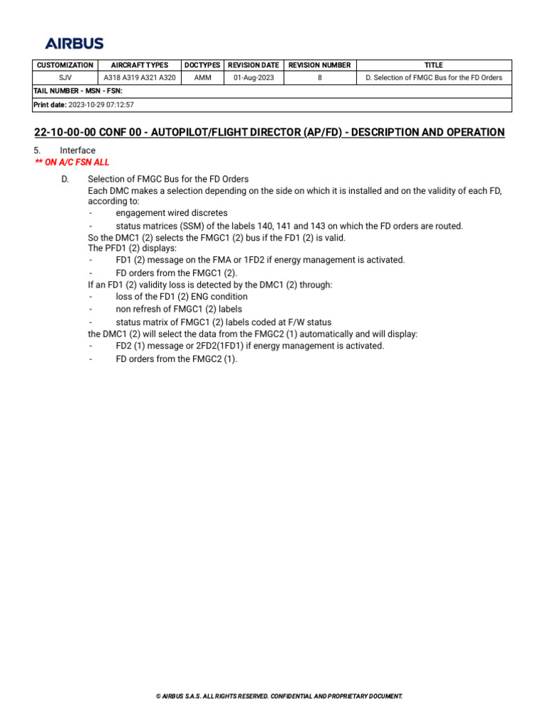 SJV - A318 - A319 - A320 - A321 - AMM - 01-Aug-2023 - D. Selection of ...