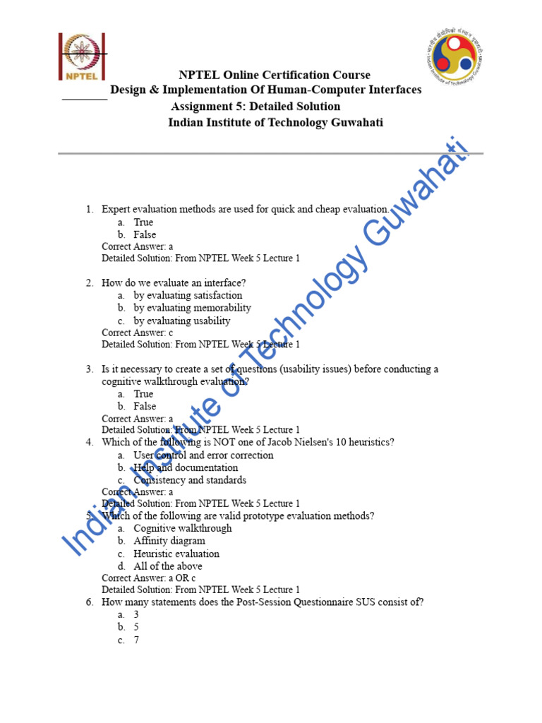 Assignment 5 | PDF | Usability | Human–Computer Interaction