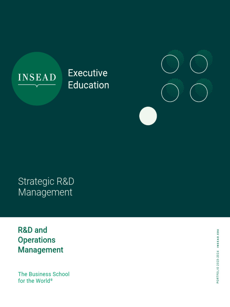 Strategic R and D Management-INSEAD | PDF | Innovation | Research And ...