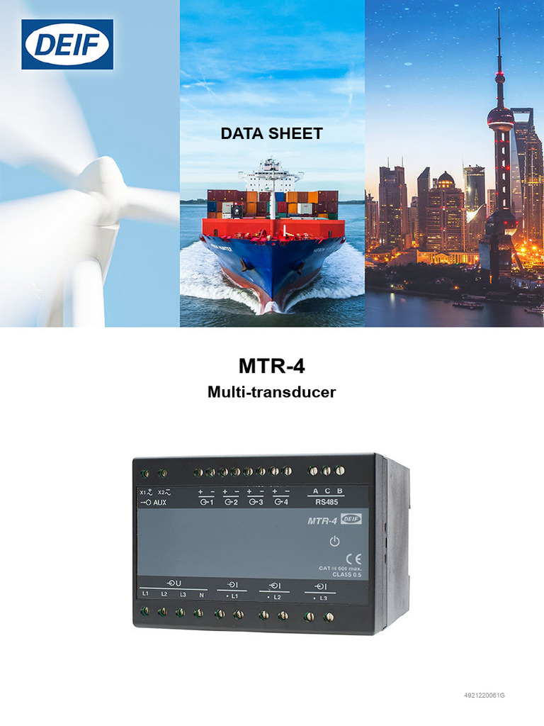 MTR-4 Multi-Transducer Data Sheet | PDF | Electromagnetic Compatibility ...