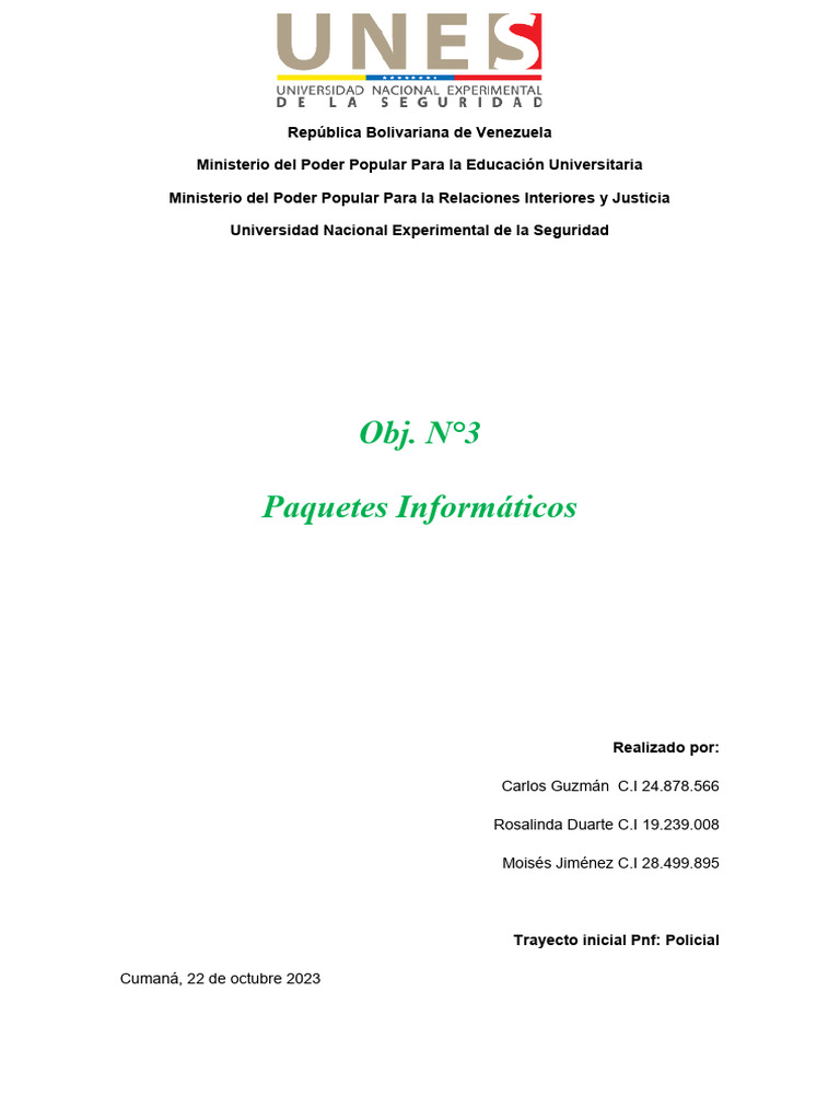 Paquetes Informaticos | PDF | Software de la aplicacion | Informática