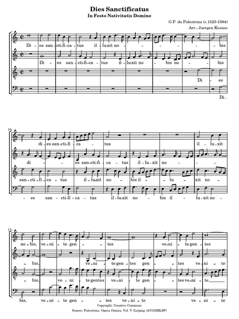 Palestrina-Dies Sanctificatus | PDF