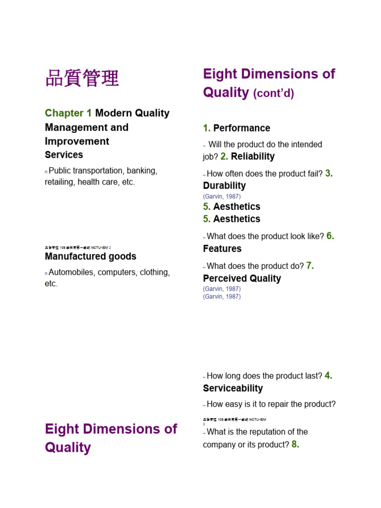 QC Chapter1 | PDF | Quality Management System | Quality (Business)