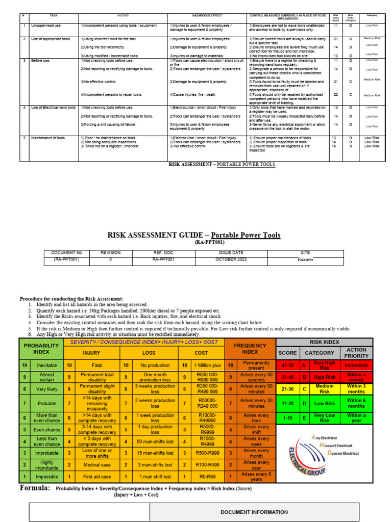 Portable Power Tools | PDF | Risk | Hazards