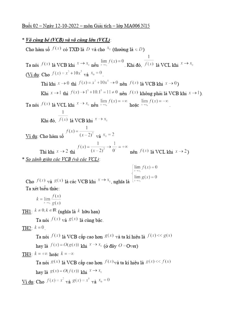 Buoi 02 - Ngay 12-10-2022 - Mon Giai Tich - MA006.N15 | PDF