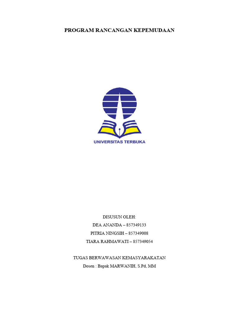 PROGRAM RANCANGAN KEPEMUDAAN Kel.5 | PDF