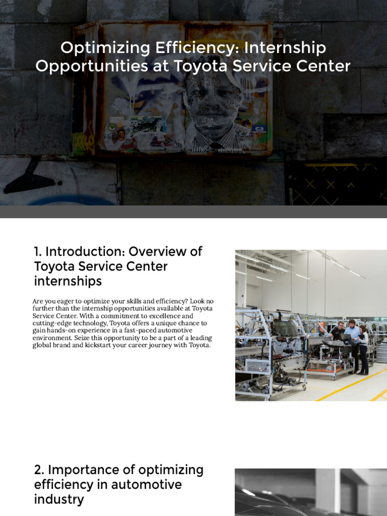 Optimizing Efficiency Internship Opportunities at Toyota Service Center | PDF | Internship | Job ...