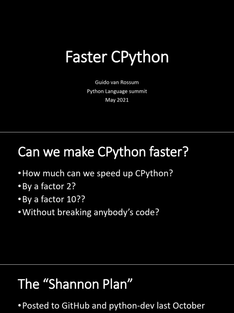 Faster Cpython Dark Pdf Python Programming Language Computer Programming 1498
