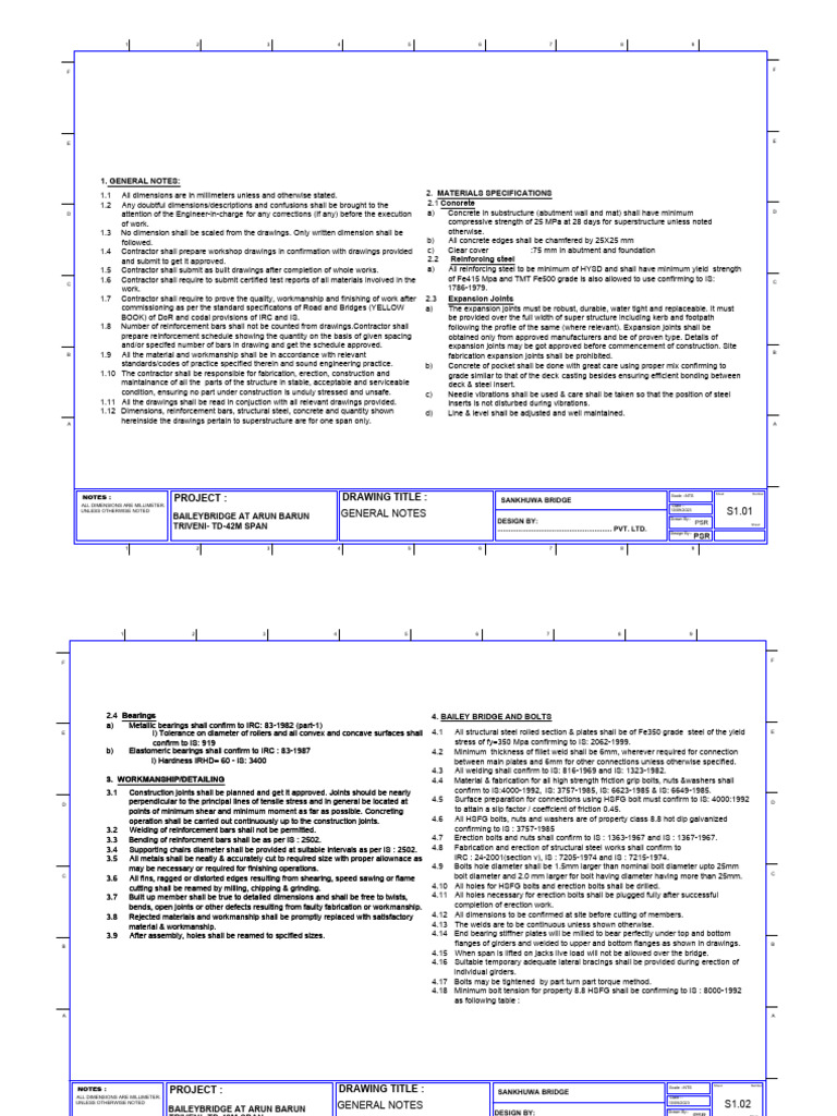 Sankhuwa Supstr+Substr-Design Dwgs | PDF | Screw | Concrete