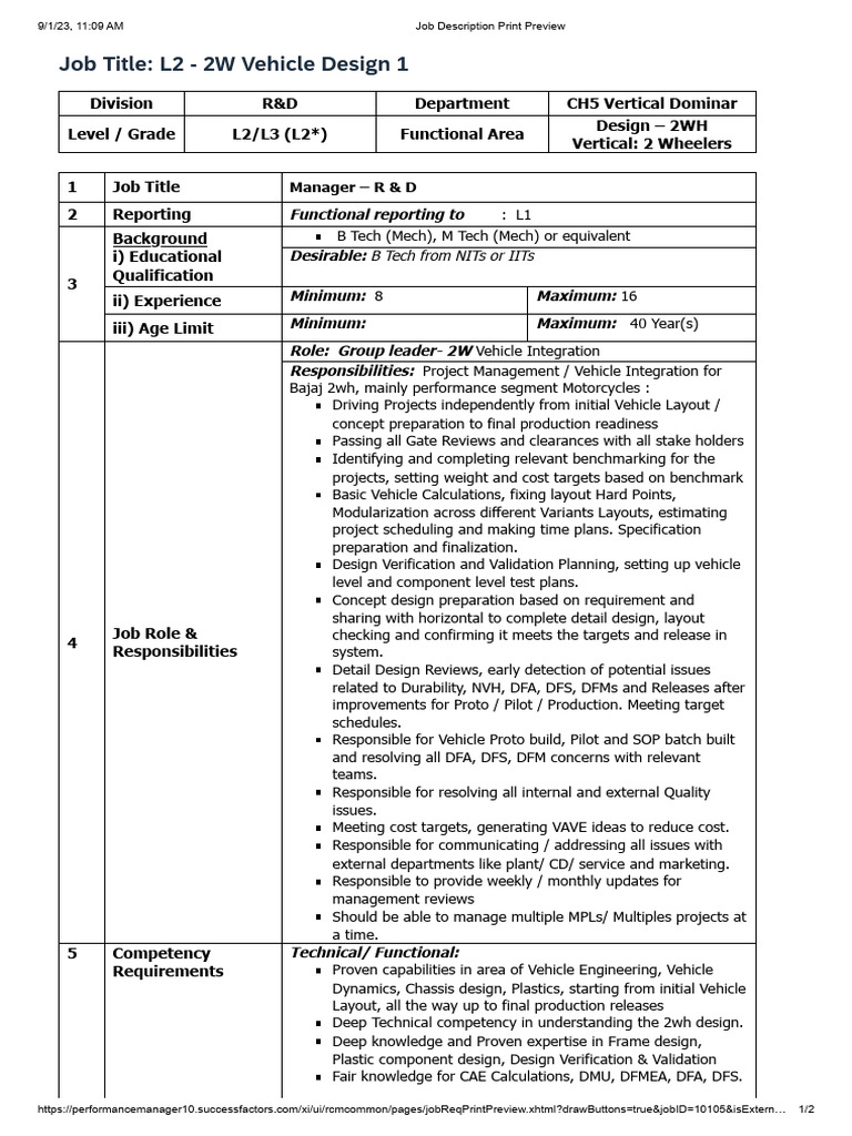 Group Leader - 2W Vehicle Design and Integration | PDF | Computers ...