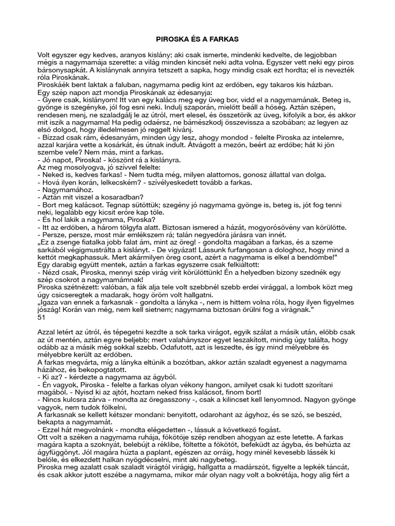 Piroska Es A Farkas | PDF